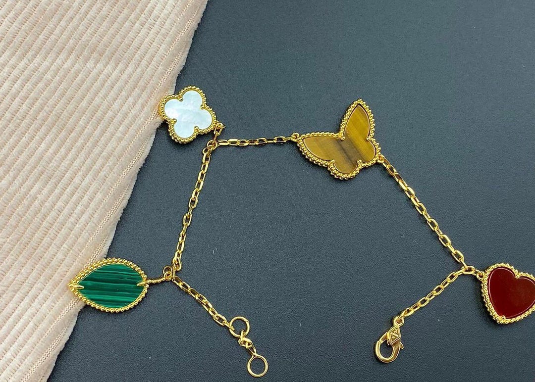 Vintage Van Cleef Clover Bracelet Lucky Spring Blossom Bracelet Gold ...