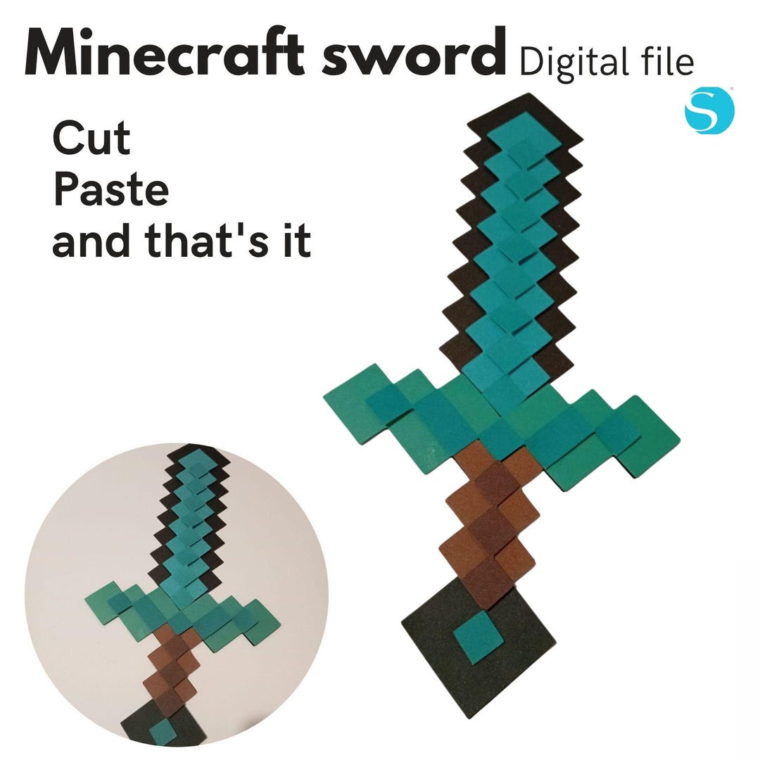 Silhouette File Minecraft Sword/svg Minecraft Sword/minecraft Cutting ...
