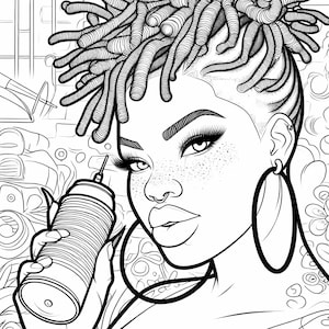 Coloring Pages Loc Petals Braids Mohawk Women 13 Pages PRINTABLE PDF - Etsy