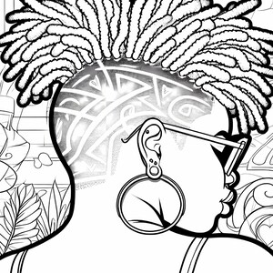 Coloring Pages Loc Petals Braids Mohawk Women 13 Pages PRINTABLE PDF - Etsy