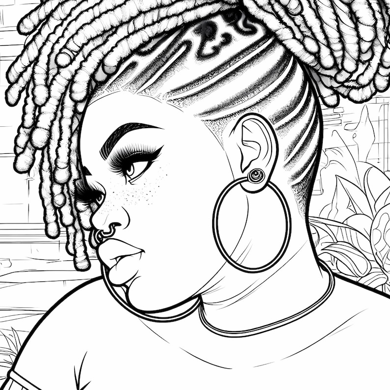 Coloring Pages Loc Petals Braids Mohawk Women 13 Pages PRINTABLE PDF - Etsy