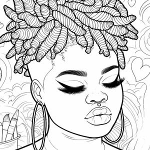 Coloring Pages Loc Petals Braids Mohawk Women 13 Pages PRINTABLE PDF - Etsy