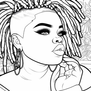 Coloring Pages Loc Petals Braids Mohawk Women 13 Pages PRINTABLE PDF - Etsy