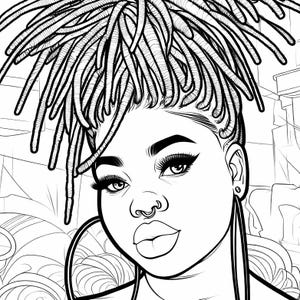 Coloring Pages Loc Petals Braids Mohawk Women 13 Pages PRINTABLE PDF - Etsy