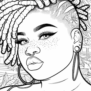 Coloring Pages Loc Petals Braids Mohawk Women 13 Pages PRINTABLE PDF - Etsy