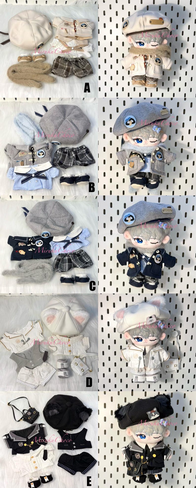 20cm Plush Doll Clothes Outfit, Boy&girl, Cotton Doll Dress Suits, Rare ...