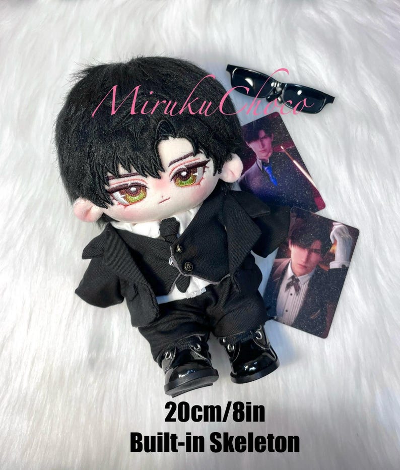Love and Deepspace Zayne 20cm/8in Plush Doll With Black Grey Suit Set ...