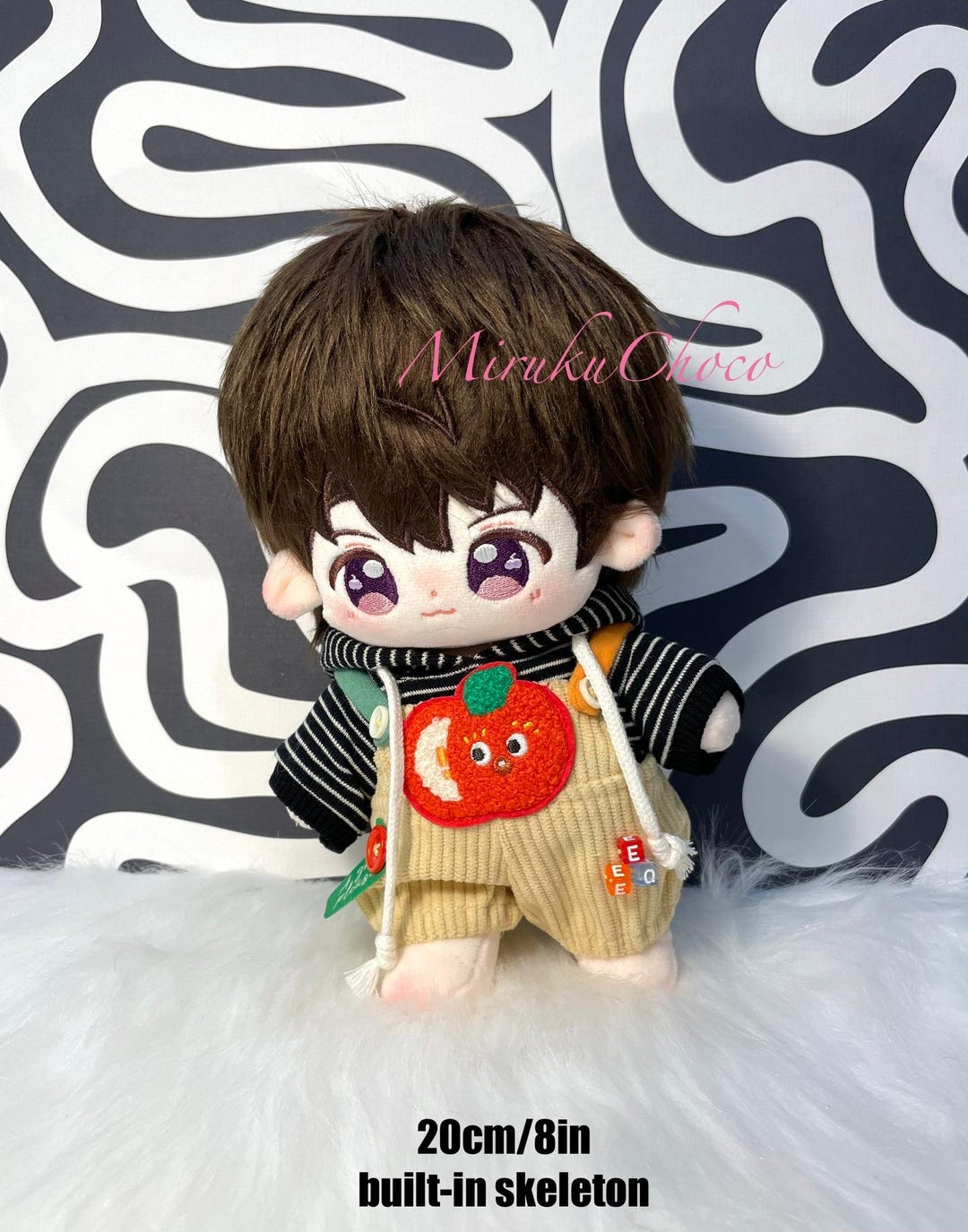 Love and Deepspace Caleb 20cm/8in Plush Doll With Cute Apple Outfit - Etsy