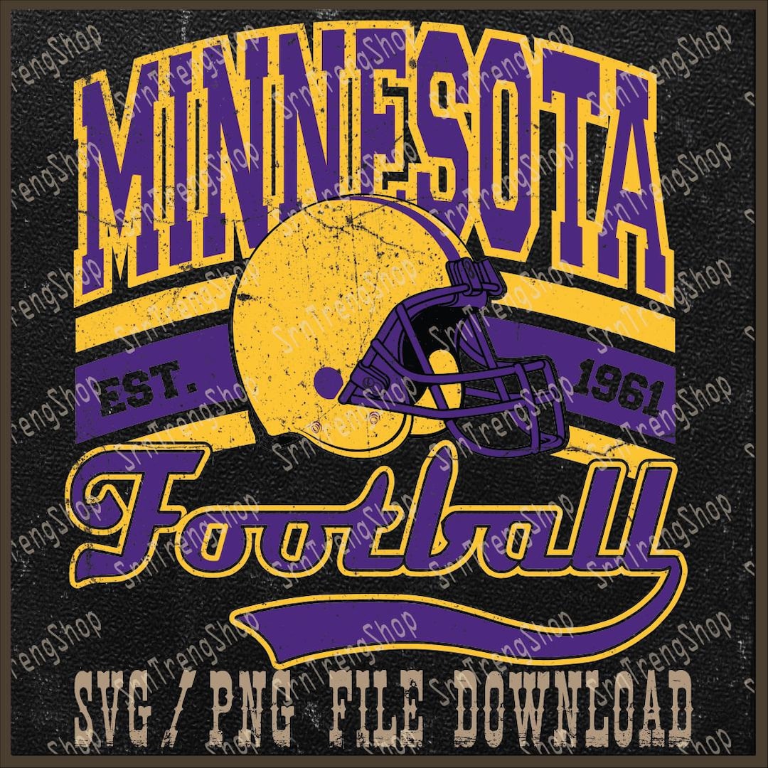 Minnesota Football Png, Vintage Style Football Png, Minnesota Fan Gift ...