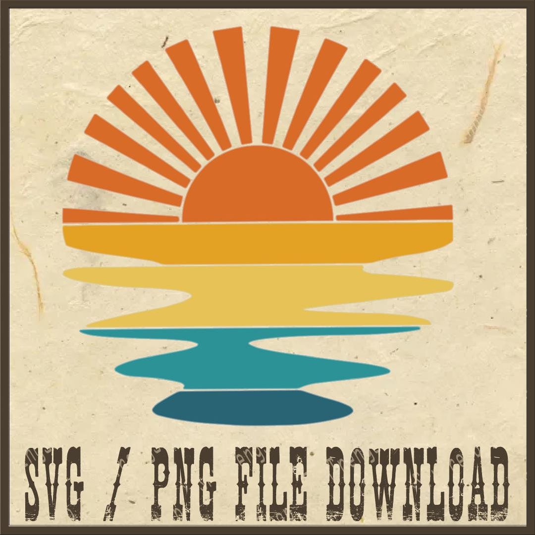 Retro Sunset Rays Png, Summer Time Png, Sunset Lovers Png, Beach Vibes ...