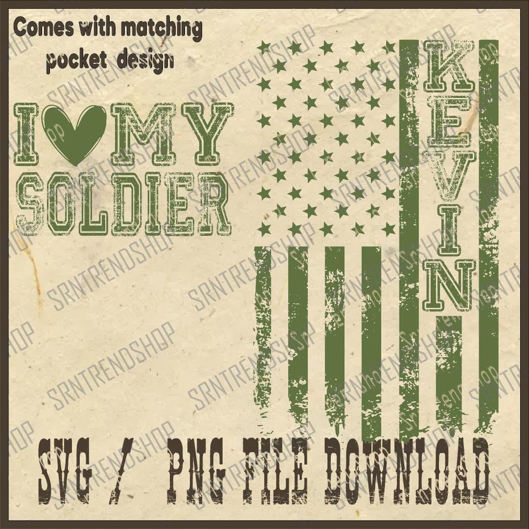 Custom Soldier Png, I Heart My Soldier Png, Personalized Name Png ...