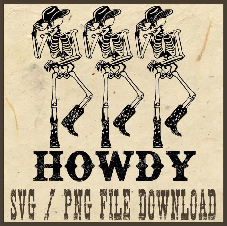 Howdy Skeleton Png, Dancing Skeleton Png, Western Skeleton Png, Country ...