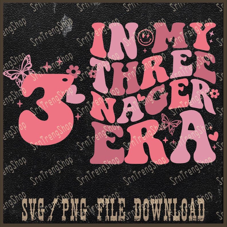 In My Threenager Era Svg, Png, 3rd Birthday Shirt Svg, Back & Front ...