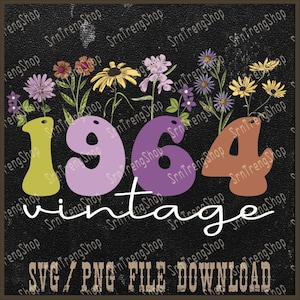 1964 Vintage Png, 1964 Floral Png, Flovers and 1964 Png, 1964 Born Gif ...