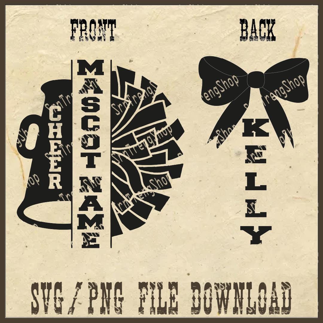 Custom Cheer Mascot Png, Cheer Mom Png, Cheer Megaphone Svg, Custom ...