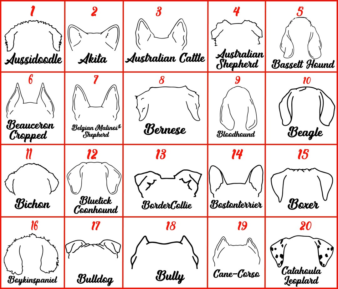 Custom 65 Options Dog Ears Png, Custom Dog Name and Ears Png ...