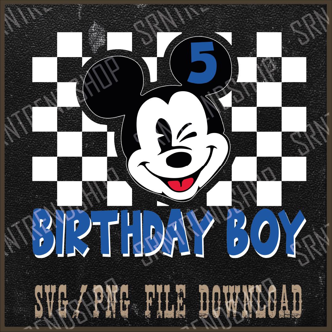 Custom Birthday Boy Png, Classic Checker Mickey Png, Personalized ...