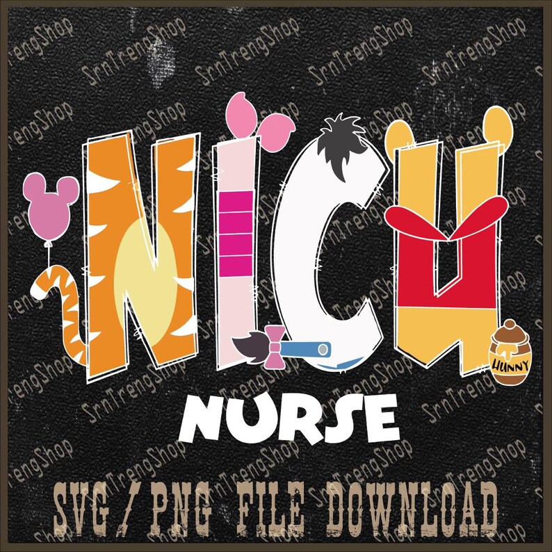 Pooh NICU Nurse Png, Winnie the Pooh Png, Trendy Nurse Graduation Png ...