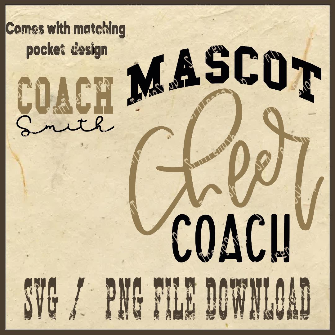 Custom Coach Png, Cheer Coach Png, Coach and Mascot Name Png, School ...