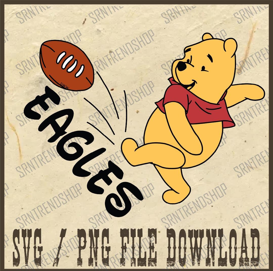 Custom Football Pooh Png, Personalized Team Name Digital Download ...