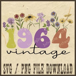 1964 Vintage Png, 1964 Floral Png, Flovers and 1964 Png, 1964 Born Gif ...