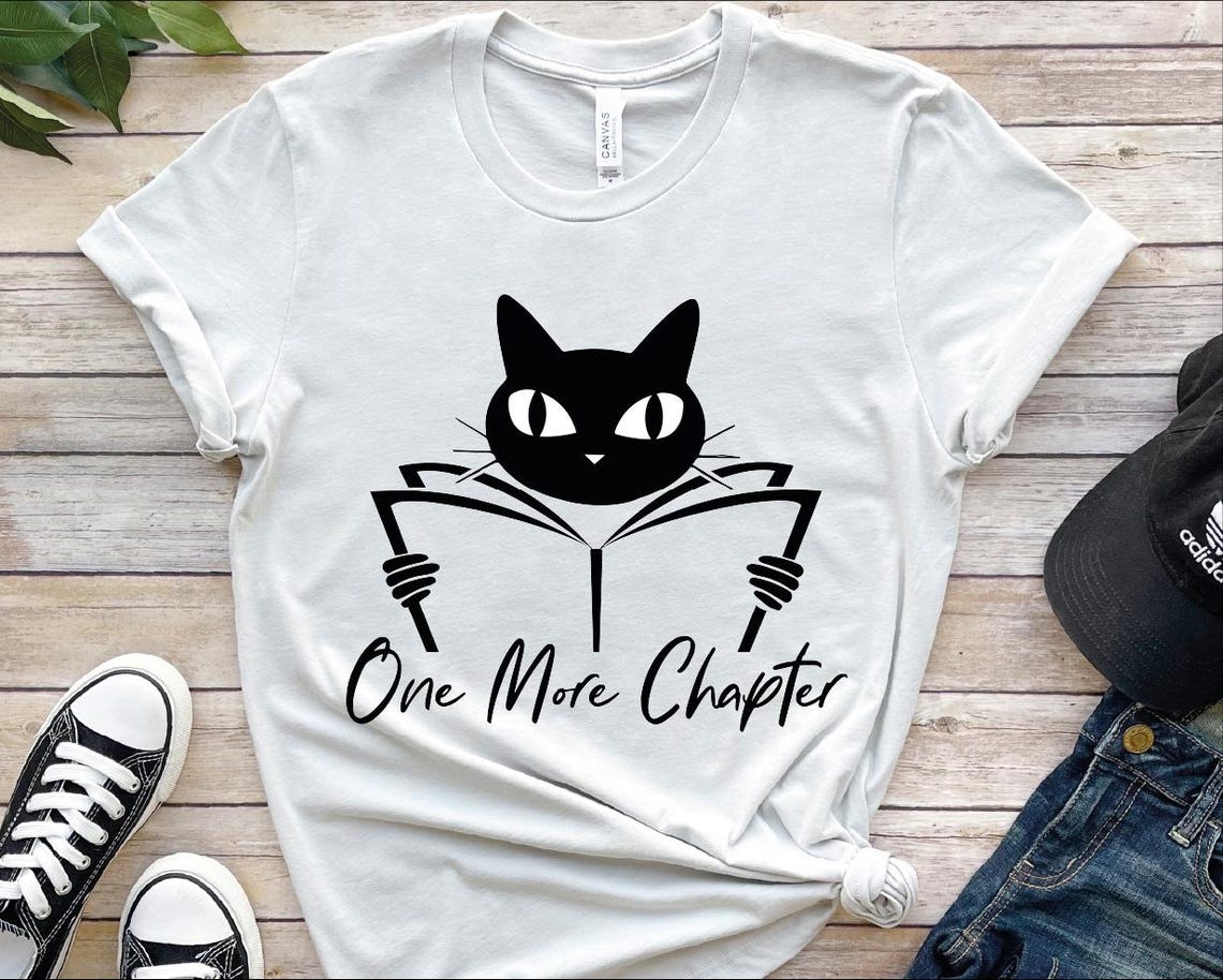 One More Chapter Cat Png, Cat Book Lover Png, Cat Mom Png, Bookworm Png ...