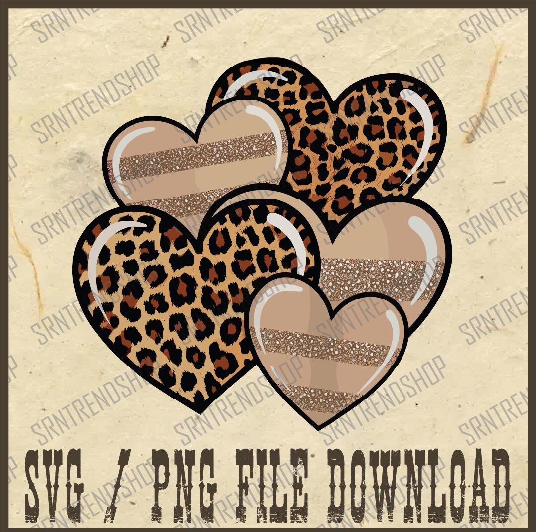 Leopard Heart PNG, Glitter Heart PNG, Neutral Leopard Print Heart ...