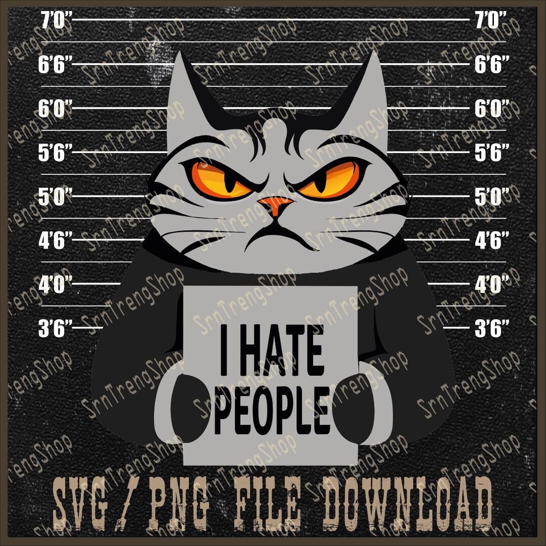 Funny Cat Police Mugshot Png, I Hate People Png, Funny Cat Png ...