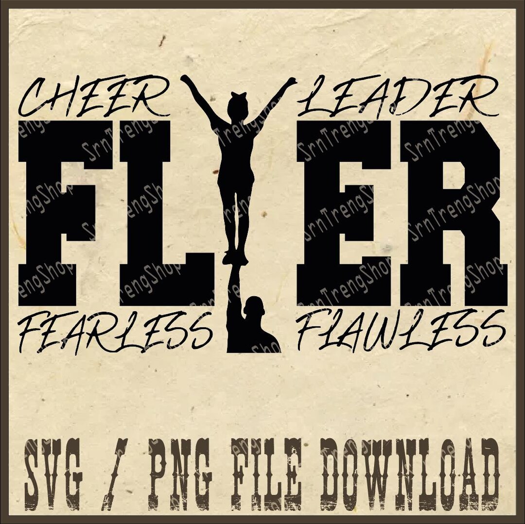 Flyer Cheerleader Fearless Flawless Png, Cheerleading Png, Cheerleader ...