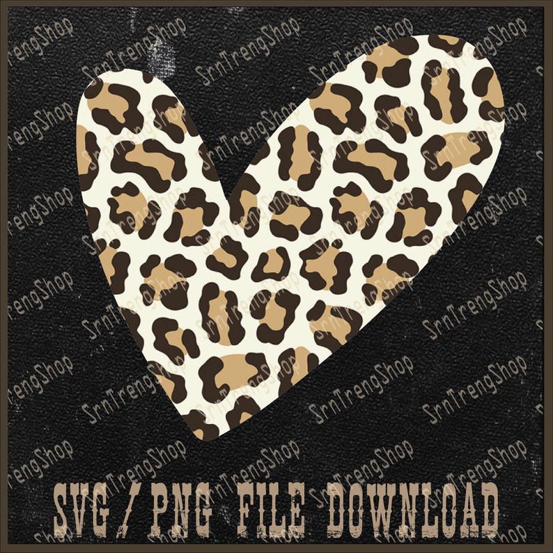 Leopard Heart Png, Animal Heart Png, Gift for Mom Png, Leopard Heart ...