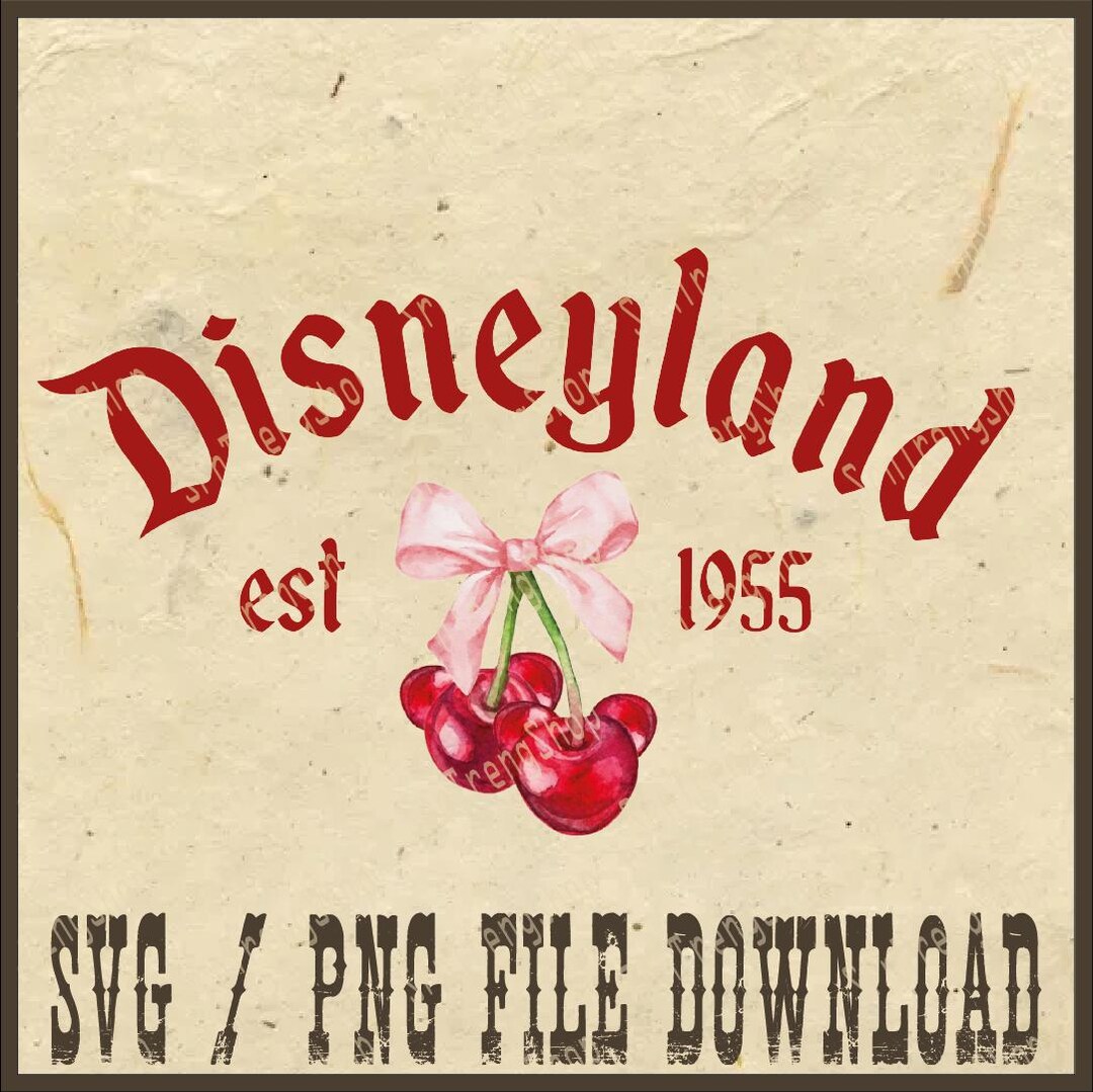 Disneyland Cherry Png, Cherry Bow Png, Minnie Coquette Gift Png, Cute ...