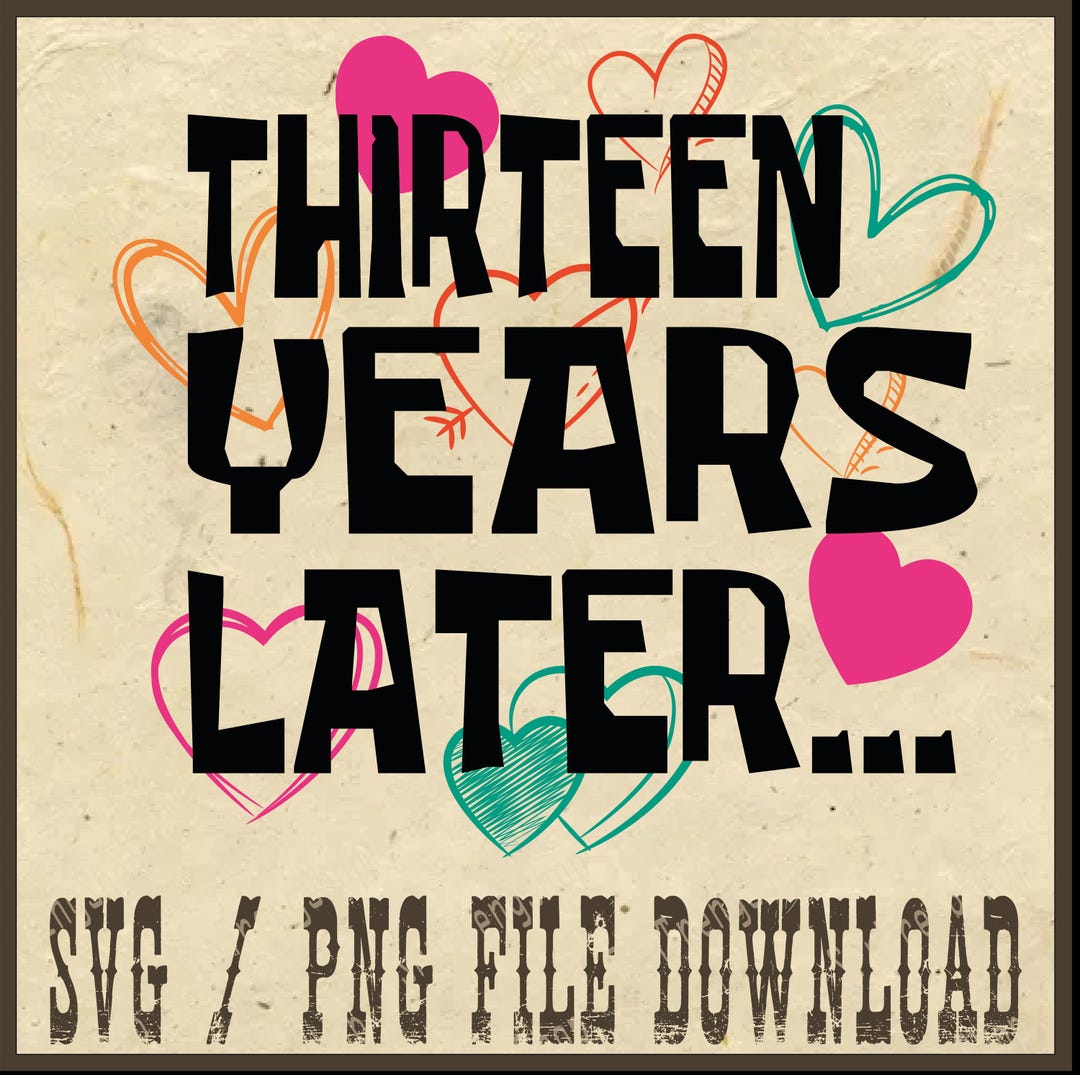 Custom Age Birthday Png, Years Later Humorous Gift Png, Heart Atoll ...