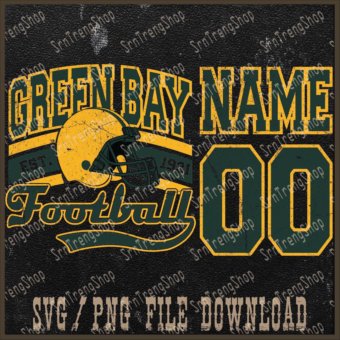 Custom Green Bay Football Png, Custom Name Number Green Bay Football ...