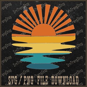 Retro Sunset Rays Png, Summer Time Png, Sunset Lovers Png, Beach Vibes ...