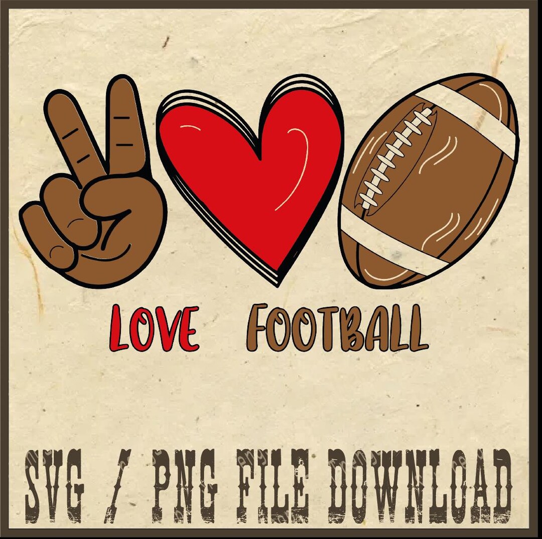 Peace Love Football Png, Football Sports Lover Gift Png, Football Game ...