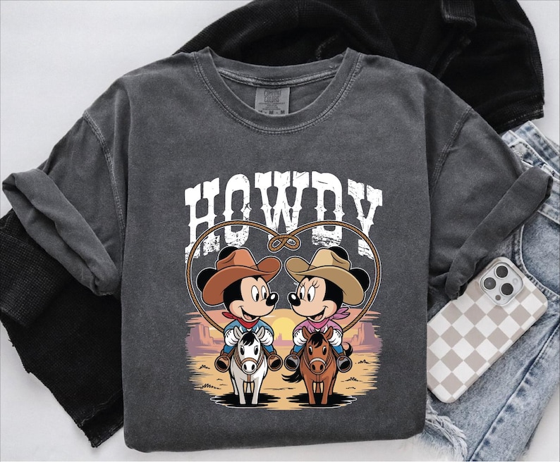 Mickey and Minnie Howdy Png, Cowboy and Cowgirl Png, Disneyland Trip ...