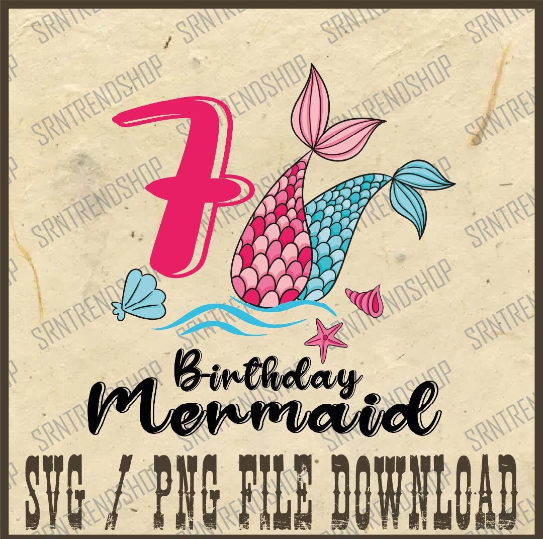 Custom Birthday Mermaid Png, Personalized Age Mermaid Birthday Girl ...