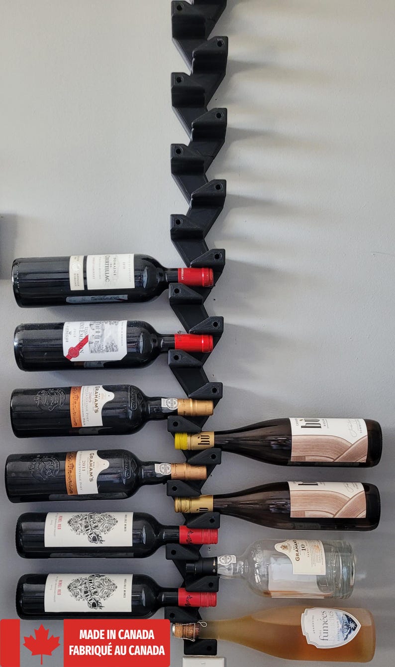 MADE IN CANADA - Floating Wall Wine Rack 3d Printed in Abs With ...