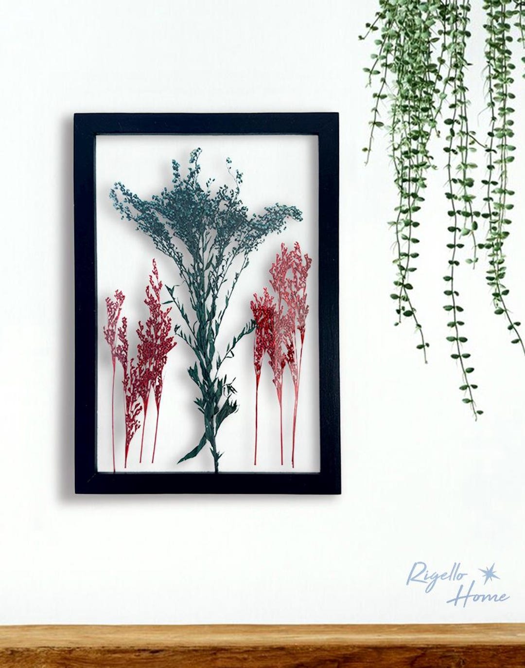 Dried Flowers Picture Frame Wall Design Home Decor Dried Flowers Art ...