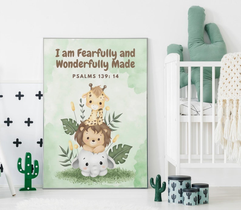 I Am Fearfully and Wonderfully Made Scripture Wall Art Inspirational ...