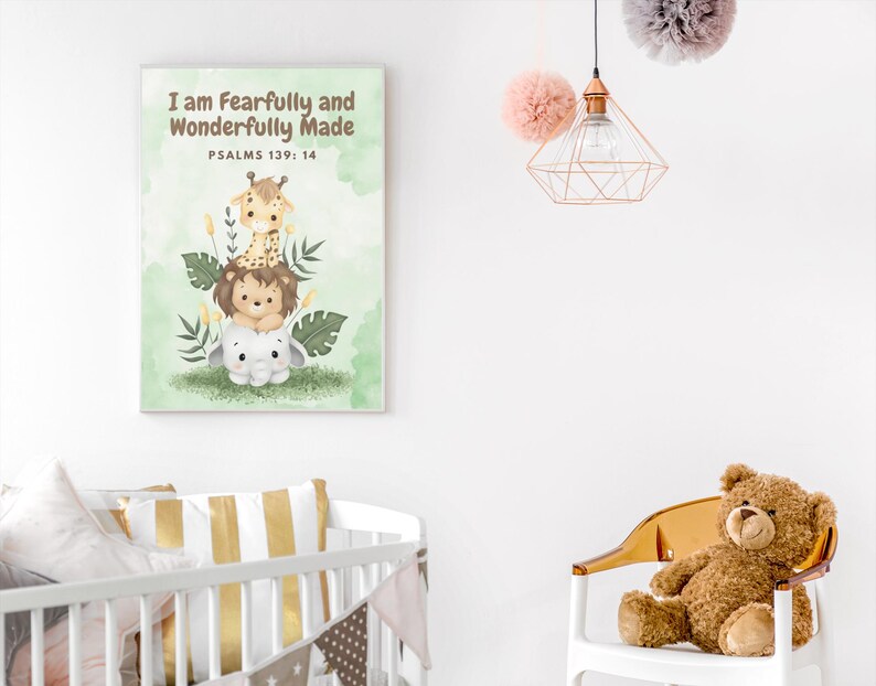 I Am Fearfully and Wonderfully Made Scripture Wall Art Inspirational ...