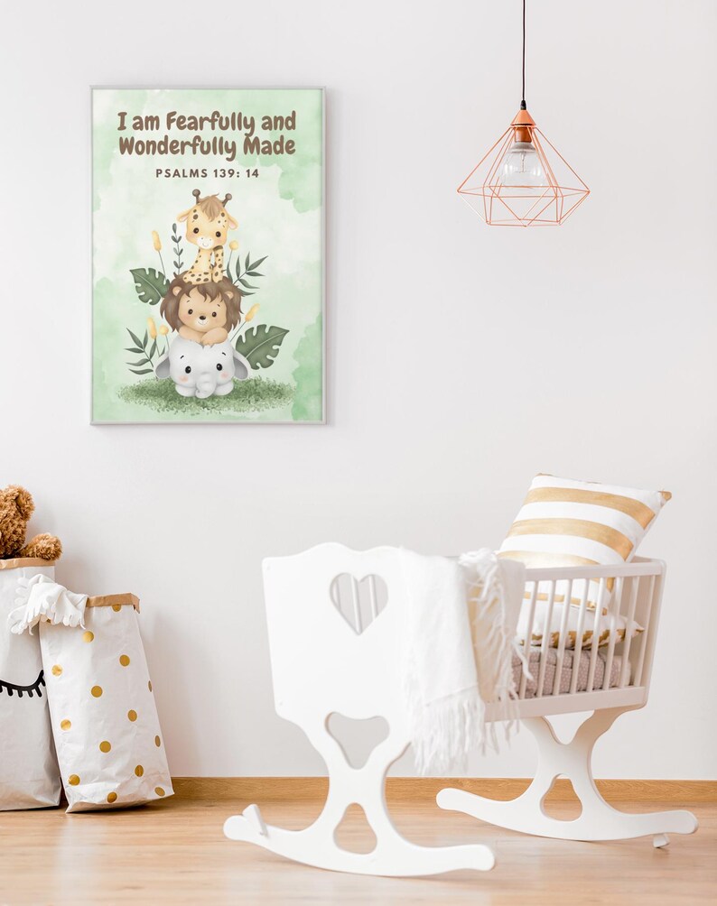 I Am Fearfully and Wonderfully Made Scripture Wall Art Inspirational ...