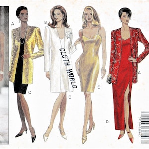 1990s Evening Dress Sewing Pattern, Princess Seams, Butterick 6481 (XS ...