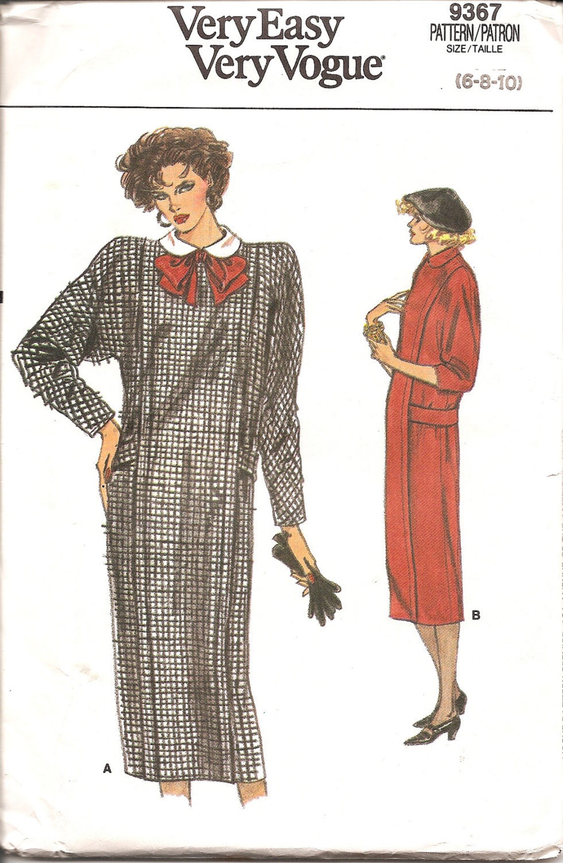 Vintage Vogue 1980s Dress Sewing Pattern 9367, Size 6-10 (uncut) - Etsy