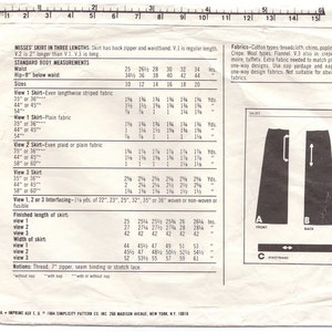 1980s Sewing Patterns 80s Skirt Pattern A Line 3 Lengths - Etsy
