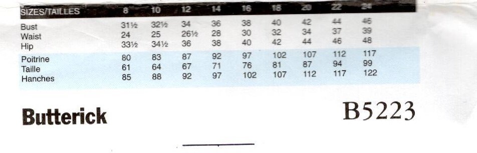 Top Jacket Sewing Pattern Butterick 5223 Circa 2008, 5 Sizes 16 to 24 ...