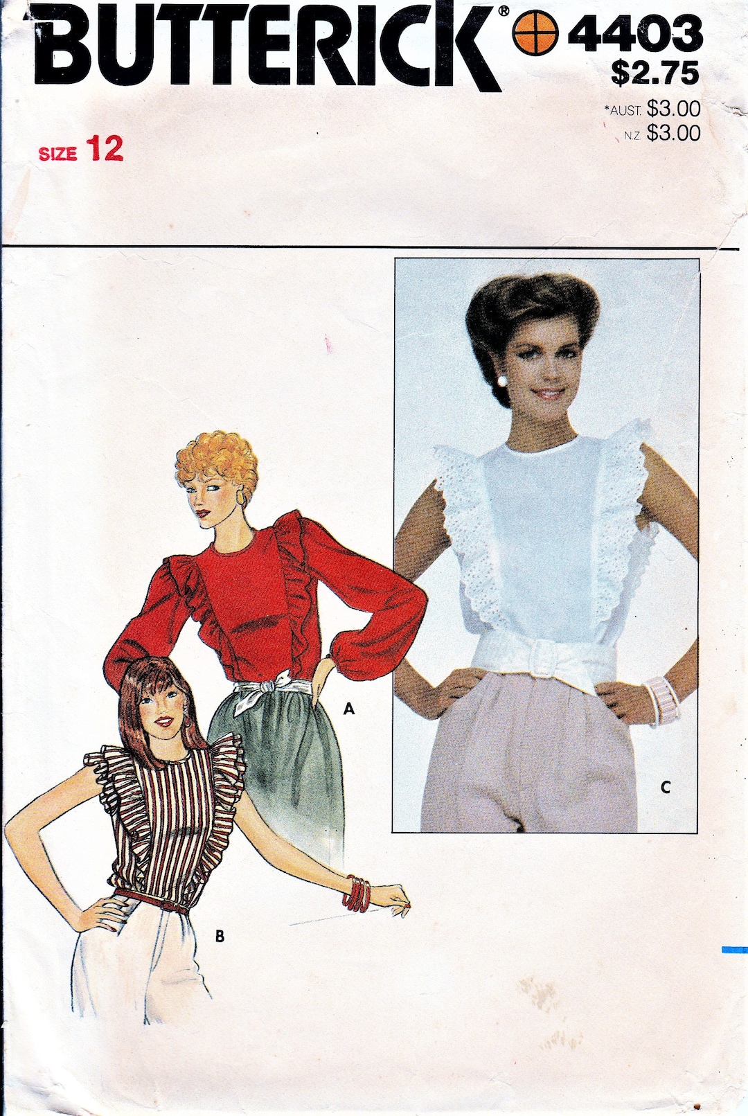 1980s Blouse Sewing Pattern, Cottagecore Bohemian Ruffled Sleeveless ...