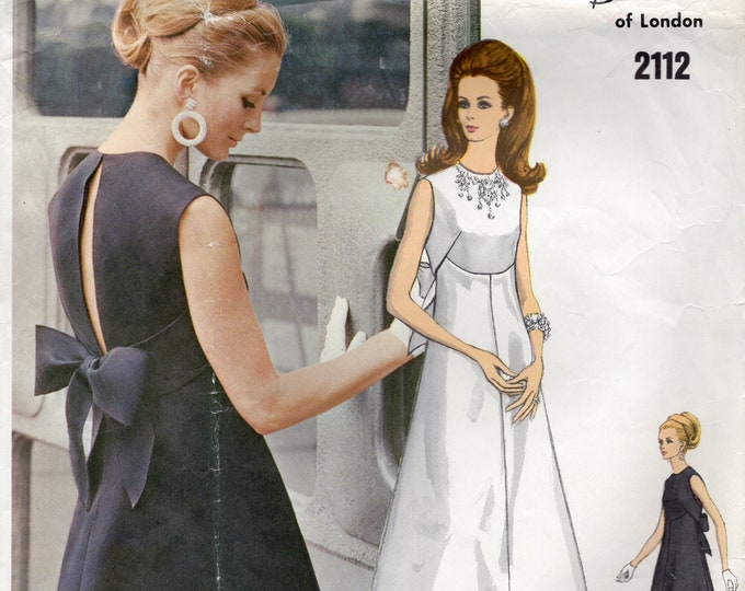 1960's Vogue 2112 Couturier Evening Dress Design, Belinda Bellville ...