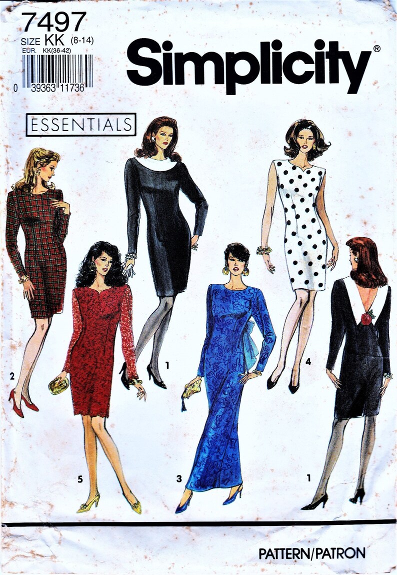1990's Dress Evening Gown Sewing Pattern Semi Fitted - Etsy