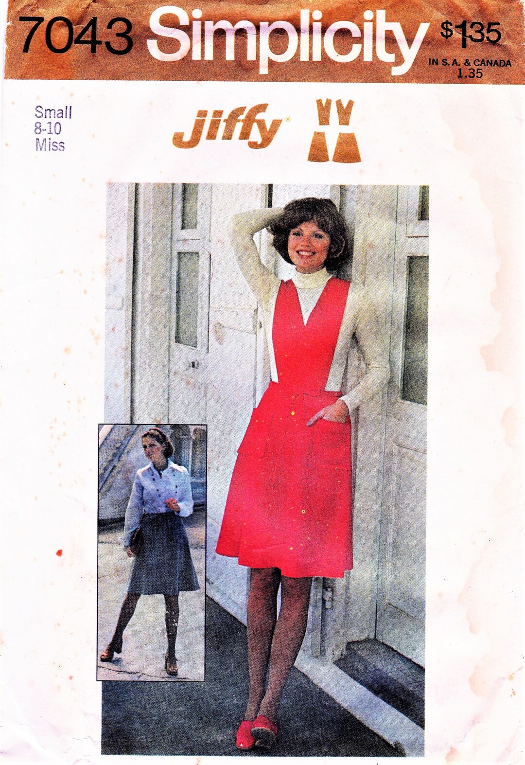 1970s Jiffy Jumper Sewing Pattern, Simplicity 7043, XS - Etsy